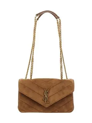 Saint Laurent Saint Laurent Women Loulou Small Suede Leather Shoulder Bag Multicolor