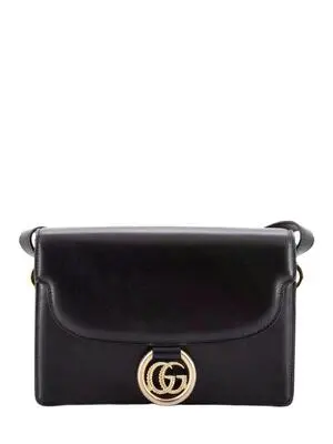 GUCCI Gg Ring Shoulder Bag Leather Small Crossbody Bag
