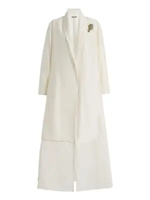 CHAN LUU Belted Cotton-Silk Robe Jacket