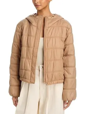 EILEEN FISHER Ruched Nylon Hooded Jacket