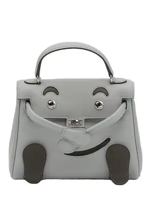 HERMÈS Hermès Kelly Doll Bleu Glacier/ Vert Maquis Swift Palladium Hardware