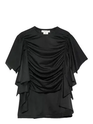 Comme Des Garçons Ruched Ruffled Blouse - Black