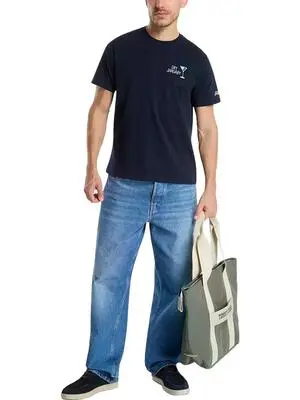 MC2 SAINT BARTH Embroidered Arnott T-shirt Blue