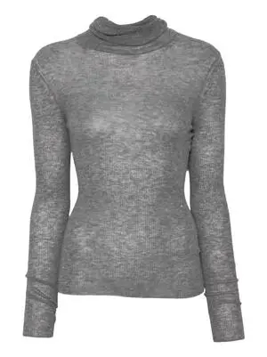 ELEH Ribbed Sequin-embellished Sweater - Grey