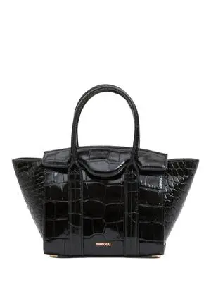 Simkhai Nicola Croc-embossed Leather Mini Tote Bag - Black