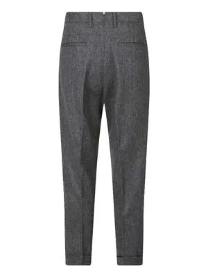 BERWICH Chiaia Herringbone-pattern Trousers Grey