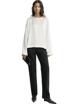 TOTEME Boxy Satin Top White White