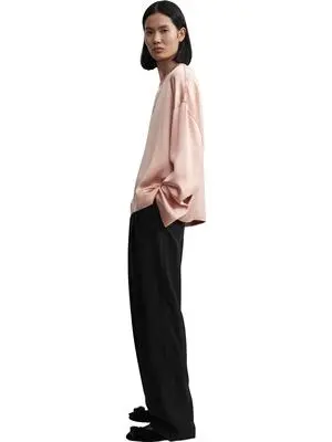 TOTEME Boxy Satin Top Pale Pink Pink