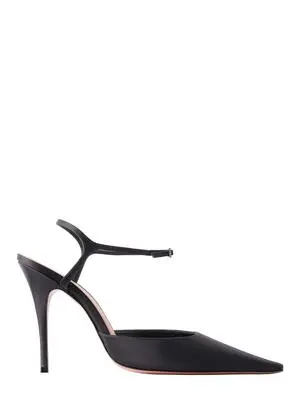 AMINA MUADDI Carolyn 100 Satin Pumps