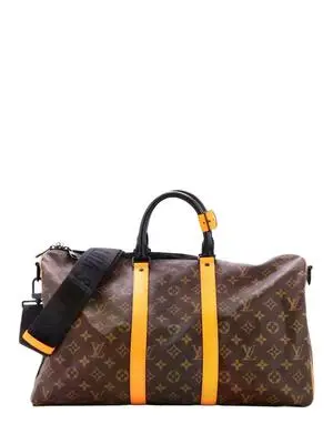 LOUIS VUITTON Keepall Bandouliere Bag Macassar Monogram Canvas 45 Travel Bag