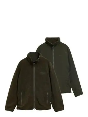 Barbour Reversible Fleece Zip-up Jacket Sage