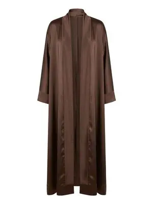 JANARA JONES Chocolate Satin Abaya Kaftan Brown