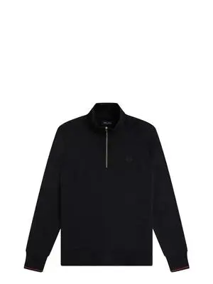 Fred Perry Quarter-zip Logo-embroidered Sweatshirt Blue