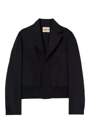 PLAN C Button-up Ribbed-hem Jacket