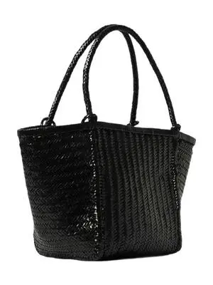 VIPERA Mini Woven Tote Bag - Black