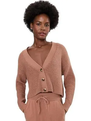 EBERJEY Recycled Sweater Crop Cardigen Women's Jumpsuit & Rompers One Piece Hazelnut