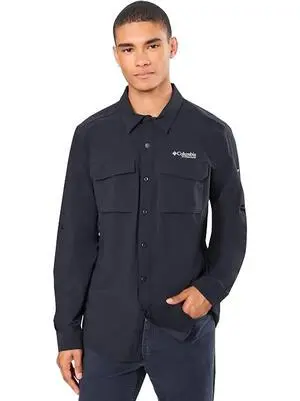 Columbia Silver Ridge Elite Long Sleeve Woven Men's Workout Black Black