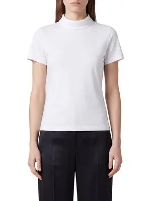 Givenchy Slim Fit Short-sleeved Cotton Turtleneck Top - White
