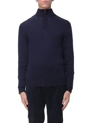 Canali Merino Wool Turtleneck Jumper With Half-zip Closure Olive