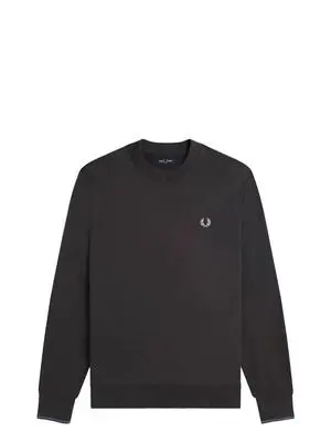 FRED PERRY Embroidered Logo Tipped-cuff Sweatshirt