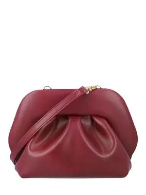 THEMOIRE Small Bios Ruched Clutch Bag Red