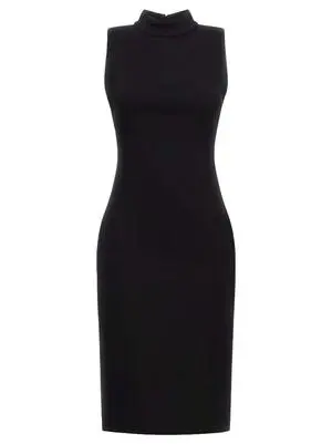 ROBERTO CAVALLI High-neck Sleeveless Fitted Midi Dress