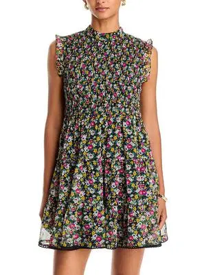 AQUA Smocked Sleeveless Mini Dress - Exclusive
