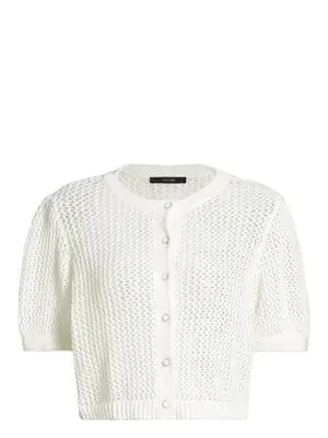 TOCCIN Samantha Crocheted Cotton Cardigan Optic