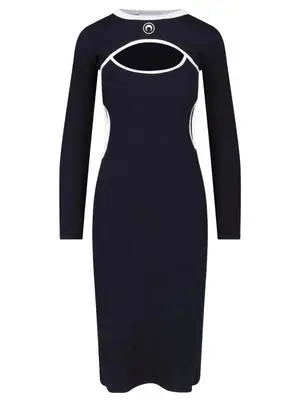 MARINE SERRE Moon Cutout Midi Dress - Black