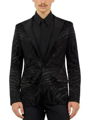 ROBERTO CAVALLI Zebra-embroidery Slim-fit Dinner Jacket
