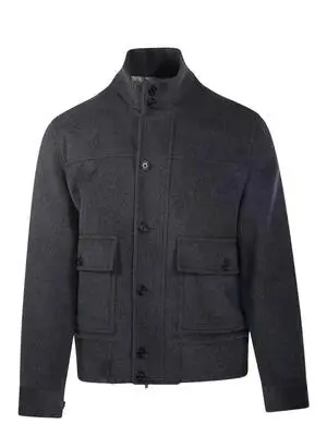 LARDINI Button-fastening High-neck Blazer