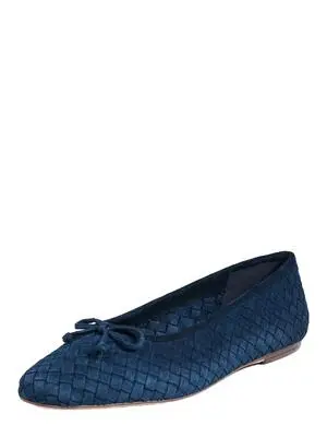Sam Edelman Ruthie Woven Suede Flats - Oasis Navy