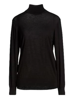 PANGAIA Woman Turtleneck Turquoise Size S Merino Wool Black