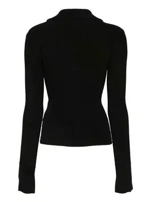 PATRIZIA PEPE Ribbed Zip-up Cardigan