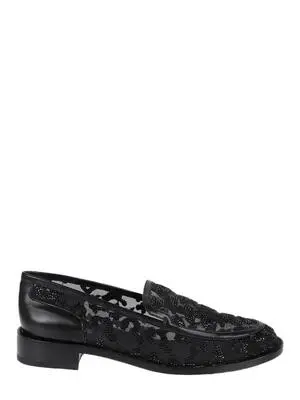 RENE CAOVILLA Crystal-embellished Lace-mesh Loafers
