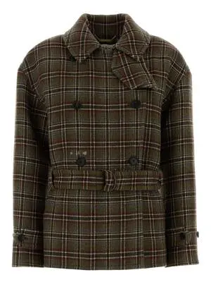 Chloé Chloe Checked Embroidered Wool-Blend Jacket For Women Checked