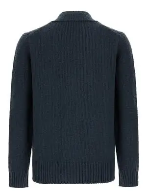 KANGRA Kangra Wool Blend Cardigan With Button Front, Classic Collar And Long Sleeves