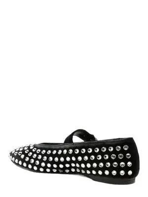 GISEL B Gold Crystal-embellished Ballet Flats