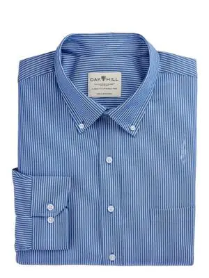 OAK HILL BY DXL Big & Tall Pinpoint Dress Shirt V2 Blue Multi