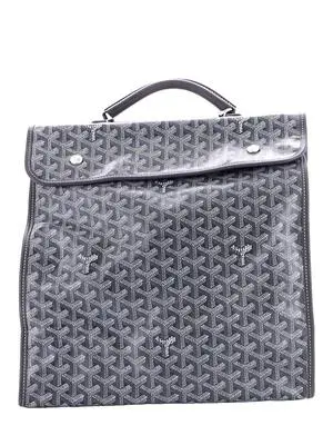 Goyard Saint Leger Briefcase Backpack Coated Canvas Gray