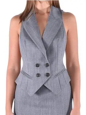 Elisabetta Franchi Elisabetta Franchi Lettering Printed Vest Gray