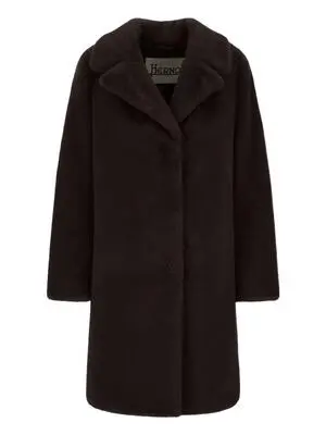 Herno Herno Textured Long Coat Brown