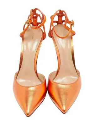 GIANVITO ROSSI Fleur Ankle-strap Sandals Orange