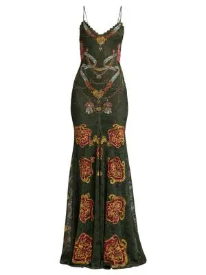 ETRO Printed Wool Mermaid Gown