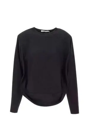 IRO PARIS Arum Padded-shoulder Asymmetrical-hem T-shirt