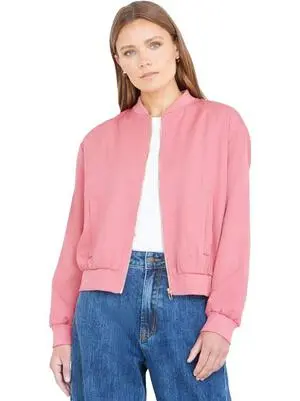 YUMI Relaxed Lightweight Bomber Jacket - Pink