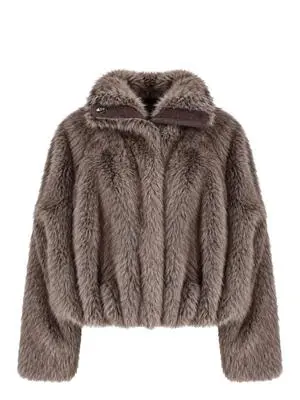 ALYSI Giacca In Eco Pelliccia Grey