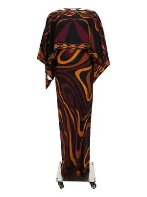 Emilio Pucci Pucci Women Abito In Seta Con Stampa Marmo Multicolor