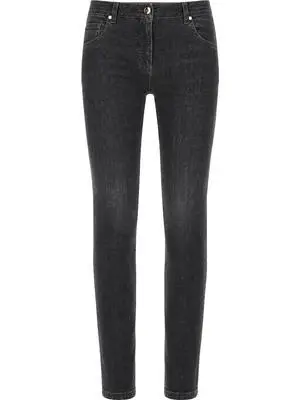 Brunello Cucinelli Brunello Cucinelli Women Pantalone Cinque Tasche Slim Fit In Denim Black