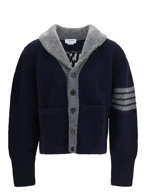 Thom Browne Thom Browne Men Browne 65 Hooded Jersey Cardigan Blue
